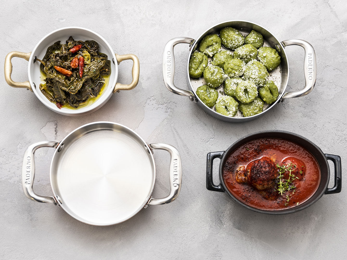 Pentole e padelle monoporzione per servire a tavola con stile | Paderno