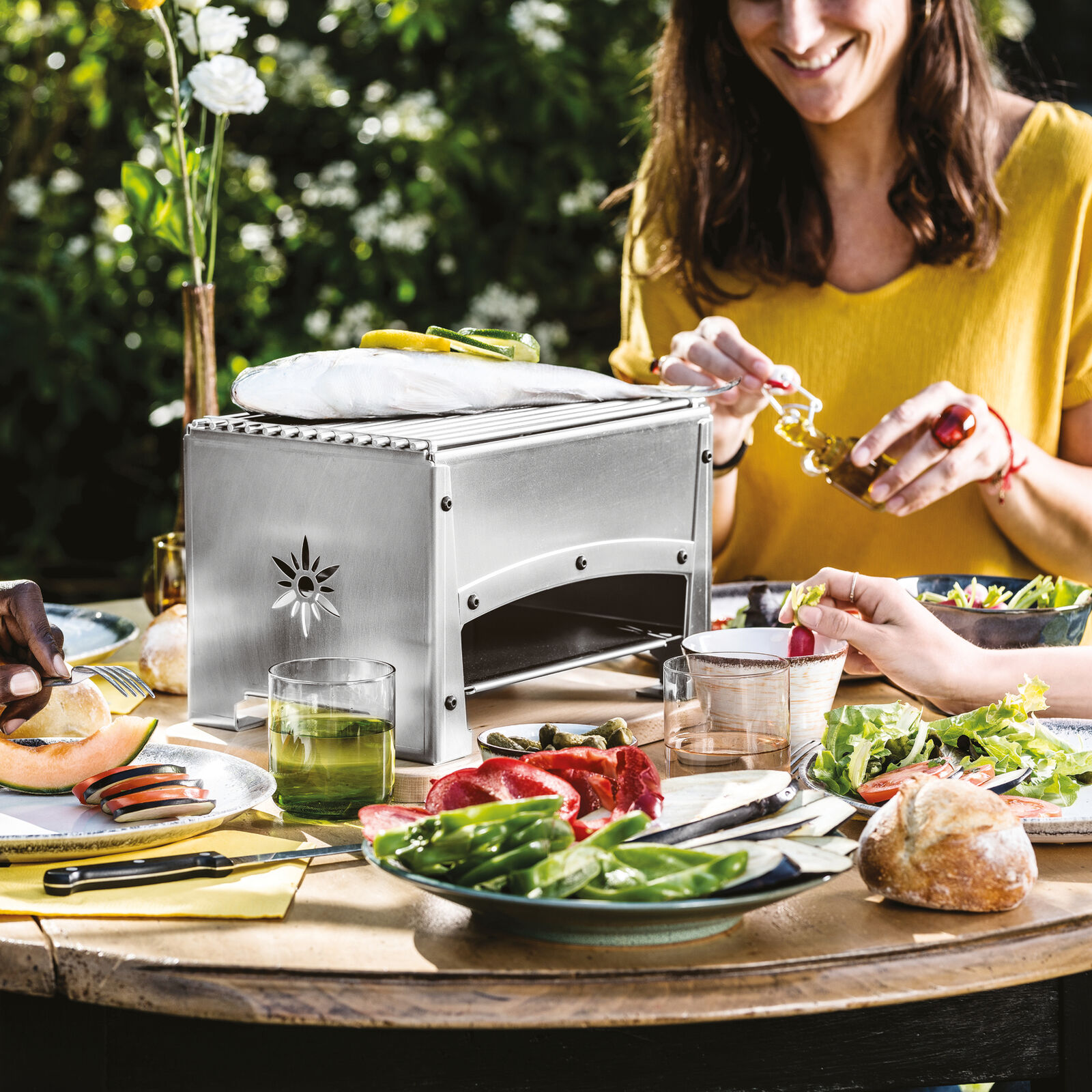 Barbecue da tavola da esterno, Acciaio, Tavola, Buffet, Espositori, Paderno